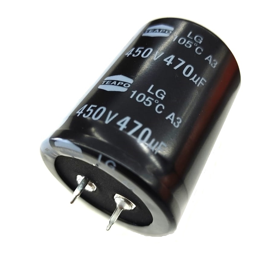 Capacitor Electrolítico 470uF 450V 105° 35X45mm CE-470uF-450V ...